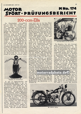 motormobilia.de - Elfa Motorrad Testbericht Typ 200ccm 1933