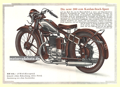 motormobilia.de - Stock Motorrad Plakat Sport 200 ccm 1931